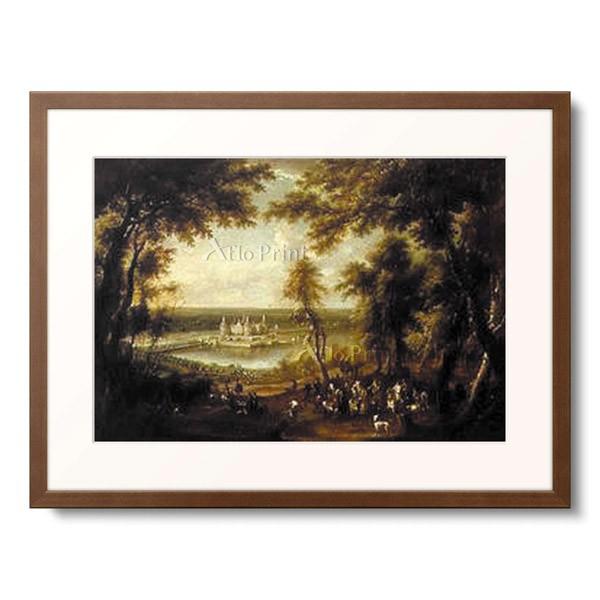 Artist:  Thiele, Johann Alexander,1685-1752 Imagetitle:  Schloss Moritzburg mit Jagdgesellschaft. 1733. Dimensions:  106...