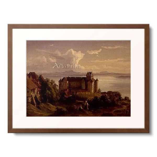 Artist:  Moosbrugger, Josef,1810-1869 Imagetitle:  View of the Castle in Meersburg and the Lake Constance. Location:  Ko...