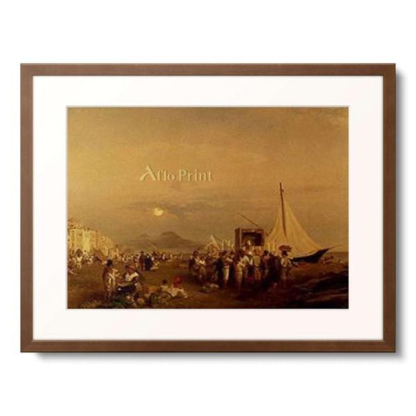 作家名:オズワルド・アーヘンバッハドイツの画家風景画Artist: Achenbach, Oswald,1827-1905 Imagetitle:Kasperltheater am Strand von Neapel. Dimensions...