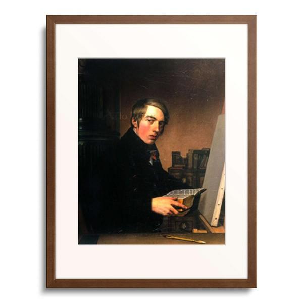 Artist:  Overbeck, Johann Friedrich,1789-1869 Imagetitle:  Self portrait with bible in front of an easel. 1809. Dimensio...
