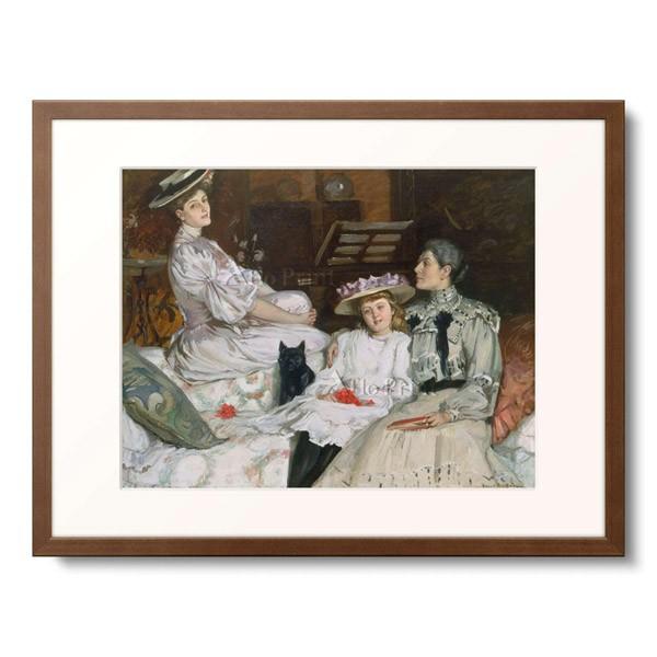 Artist:  Bunny, Rupert Charles Wulsten,1864-1947 Imagetitle:  Mrs.Herbert Jones mit ihren Tochtern Hilda und Dulce. Dime...