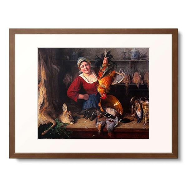 Artist:  Eckhardt, Aloys,1845-1905 Imagetitle:  Hollandische Magd an einem Verkaufsstand mit Federvieh und erlegtem Reh....