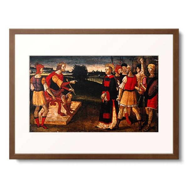 Artist:  Pacchiarotti, Giacomo,1474-1540 Imagetitle:  Der hl.Laurentius mit den Armen vor dem romischen Kaiser Valerian ...