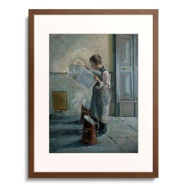Artist:  Reuter, Willibald Alfred,1868-1899 Imagetitle:  Young water carrier reading the newspaper. 1893 Dimensions:  57...
