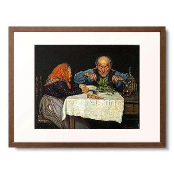 Artist:  Kronberger, Carl,1841-1921 Imagetitle:  Altes Bauernpaar bei der Mahlzeit. Dimensions:  28,5 x 37,5 cm Location...