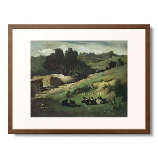 作家名:アンゼルム・フォイエルバッハドイツの画家新古典主義Artist: Feuerbach, Anselm,1829-1880 Imagetitle:Landschaft mit Ziegen. 1873. Dimensions: 60 ...