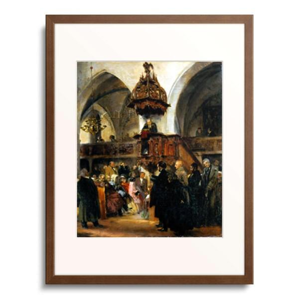 Artist:  Menzel, Adolph von,1815-1905 Imagetitle:  Predigt in der alten Klosterkirche zu Berlin. 1847. Dimensions:  63 x...