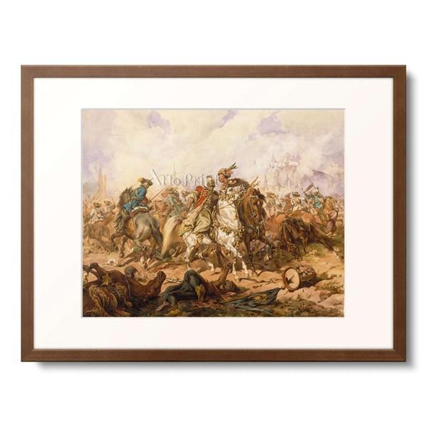 Artist:  Kossak, Juliusz,1824-1899 Imagetitle:  Die Schlacht von Parkany. 1883 Dimensions:  44,5 x 55,5 cm Medium:  Wate...