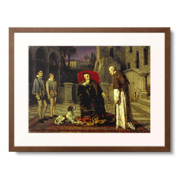Artist:  Leopolski, Wilhelm,1828-1892 Imagetitle:  Kaiser Karl V. im St. Justinian-Kloster 1882 Dimensions:  74 x 100,5 ...