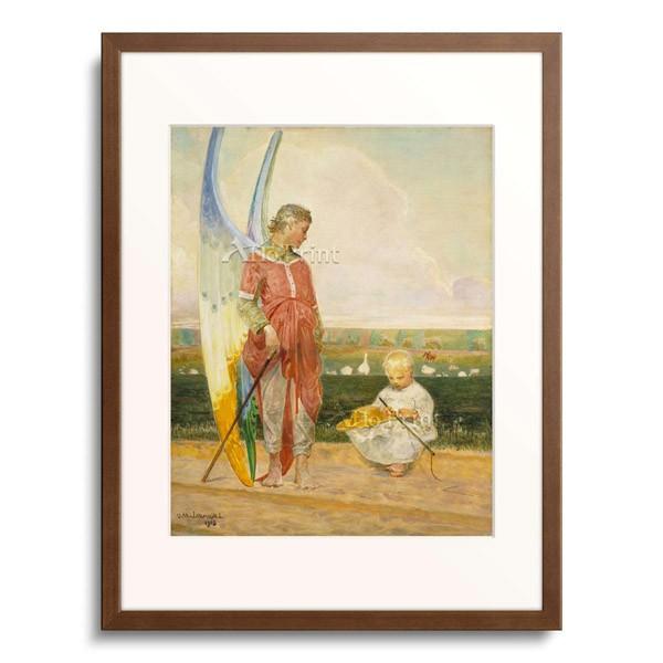 Artist:  Malczewski, Jacek,1854-1929 Imagetitle:  An Angel with a shepherd boy. 1903 Dimensions:  40 x 31 cm Medium:  Oi...