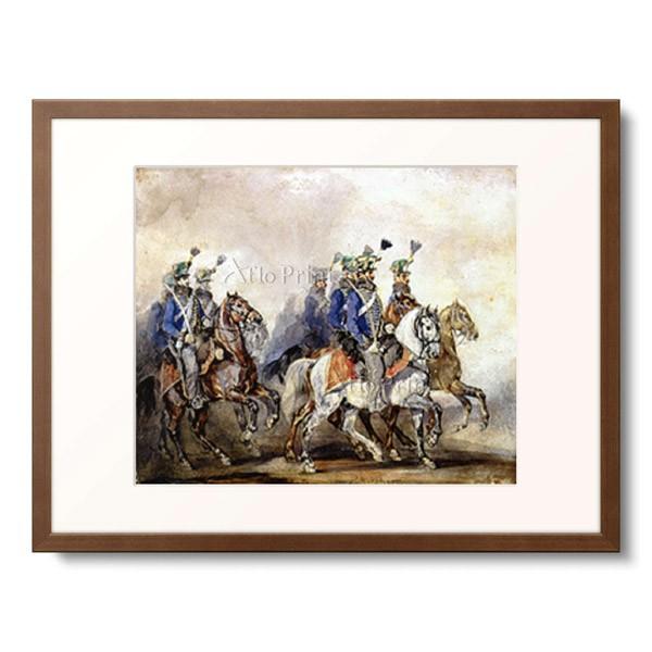 Artist:  Michalowski, Piotr,1800-1855 Imagetitle:  The blue hussars. Dimensions:  30, 5 x 36,5 cm Medium:  Watercolour o...