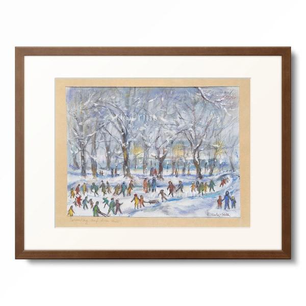 Artist: Fischer-Keller, Eva,1914 - 2005 Imagetitle: Sonntag auf dem Eis (auf dem gefrorenen Nymphenburger Kanal/Munchen)...