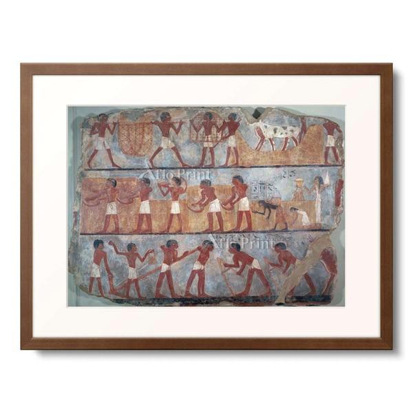 所蔵：ルーヴル美術館Artist:  Agyptisch,18799 Imagetitle:  Fragment einer Wanddekoration von Mastaba mit Darstellung verschiedener ...