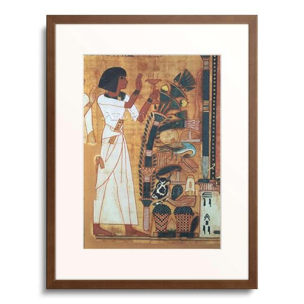所蔵：ルーヴル美術館Artist:  Agyptisch Imagetitle:  Aus dem Buch des Todes von Neb Qued: Opfergaben bringende Frau vor Opfer-Altar...