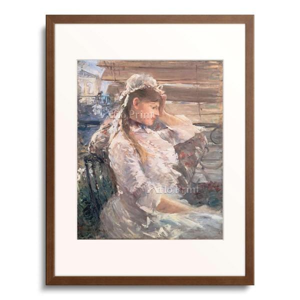作家名： ベルト・モリゾ  ( 1841年 - 1895年 ) フランスの画家ジャンル： 印象派 Artist:  Morisot, Berthe,1841-1895 Imagetitle:  Junge Frau hinter der J...