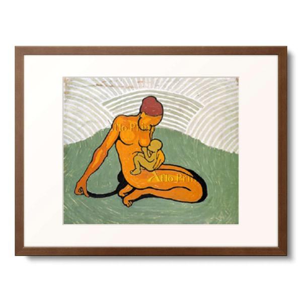 Artist:  Morgner, Wilhelm,1891-1917 Imagetitle:  Mother with child on green ground. 1911 Dimensions:  117 x 137 cm Mediu...