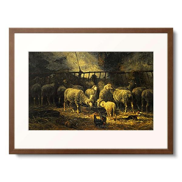 Artist:  Jacque, Charles Emile,1813-1894 Imagetitle:  Der grose Schafstall 1881 Dimensions:  100 x 156 cm Location:  Par...