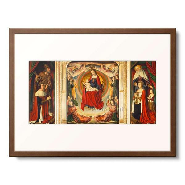 Artist:  Hey, Jean (Meister von Moulins),tat. 1483-1501 Imagetitle:  Triptychon Maria mit Kind sowie Heiligen auf den Se...