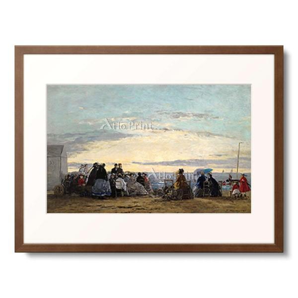 作家名:ウジェーヌ・ブーダン印象派Artist:Boudin, Eugene,1824-1898 Imagetitle:Watching the sunset from the beach. 個人蔵