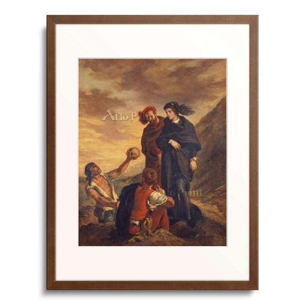 作家名： フェルディナン・ヴィクトール・ウジェーヌ・ドラクロワ ( 1798年 - 1863年 ) タイトル：「墓地のハムレットとホレイシオ（第5幕第1場）」フランスの画家ジャンル： ロマン主義 所蔵：ルーヴル美術館Artist:  Del...
