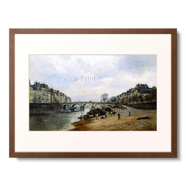 Artist:  Lepine, Stanislas,1835-1892 Imagetitle:  Quay des Celestins und Pont-Marie in Paris. 1868. Dimensions:  30 x 50...