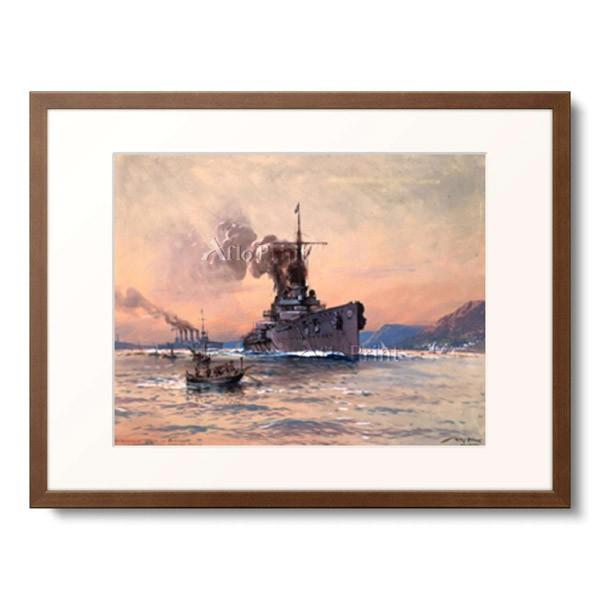 作家名:ウィリー・ストワArtist: Stower, Willy,1864-1931 国籍:ドイツImagetitle:Die Panzerkreuzer "Goeben" und "Breslau" vor Messina. 1914 ...