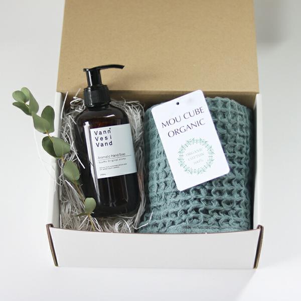 Detail【MOU CUBE ORGANIC フェイスタオル】・size：約35×90cm・素材：オーガニックコットン100%【SyuRo　vann vesi vand(ヴァン ヴェッシ ヴァンド) 　ハンドソープ】・全成分：水・ミリスチ...