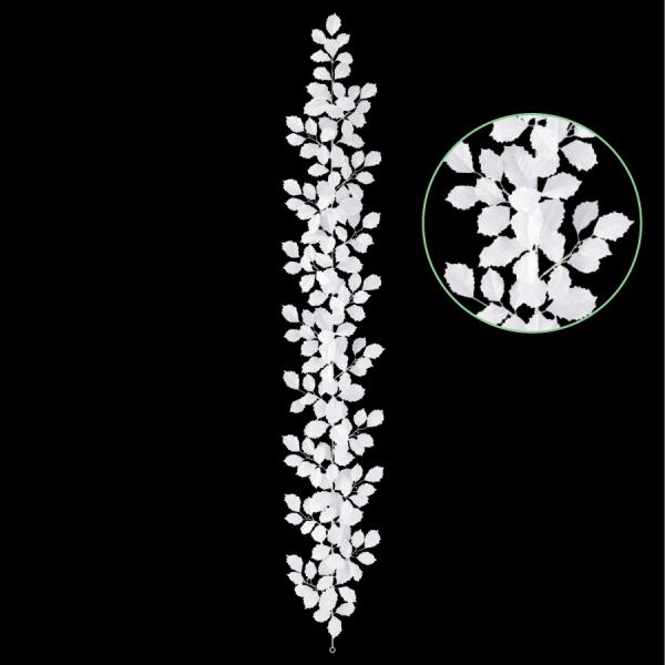 葉をつないだつた状のフェイクグリーン（人工植物）です。手すりや柱に巻きつけたり壁面を飾ったり。冬やクリスマスの演出に使いやすい商品です。※ステムは塗装してあるため、色が落ちやすくなっています素材：プラスチック サイズ：全長180cm リーフ...