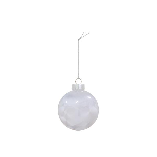 スパングル模様のボール型クリスマスオーナメントです。素材：PET素材サイズ：80mm(6ヶ/パック)