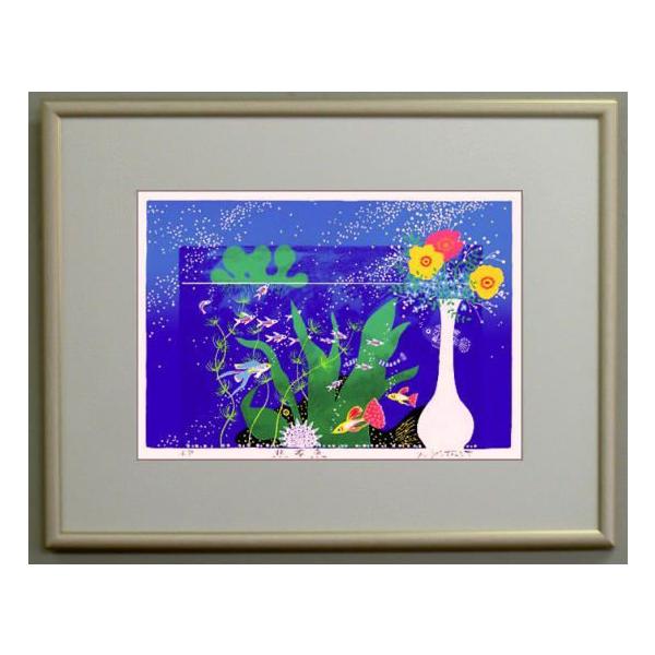 作品名 熱帯魚    作家名 吉岡浩太郎    ○作品詳細    作品の種類シルクスクリーン版画    作品の詳細エディション500部/作家サイン    絵サイズ32.7X21.4センチ    額縁サイズ53.0X41.5センチ    額縁...