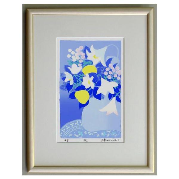 作品名　花作家名　吉岡浩太郎    ○作品詳細    作品の種類　シルクスクリーン版画    作品の詳細　エディション500部/作家サイン    絵サイズ　22.7X13.6センチ    額縁サイズ　40.0X31.0センチ    額縁のタ...