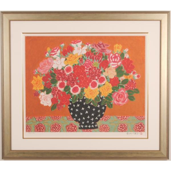 【発売日：2025年10月02日】画家名：青木乃里子作品名：薔薇絵のサイズ：W63×H51cm額装サイズ：W88×H78cm版画の技法：ジークレーサイン：作家直筆サインと落款納期：14日