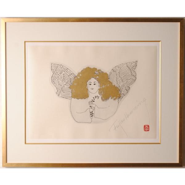 【発売日：2025年03月02日】画家名：フジ子・ヘミング作品名：天使絵のサイズ：W49×H35cm額装サイズ：W70,5×H57cm版画の技法：銅版画サイン：作家直筆鉛筆サインと落款納期：14日