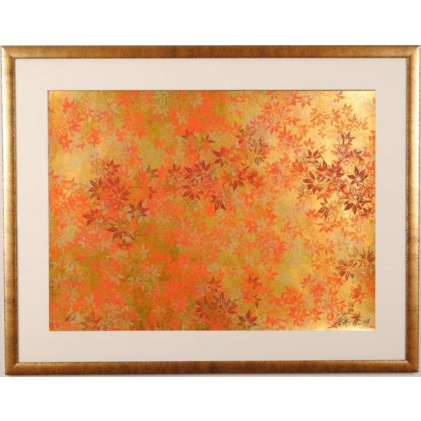 【発売日：2024年10月26日】画家名：今井俊満作品名：紅葉絵のサイズ：W75,5×H56cm額装サイズ：W95×H77cm版画の技法：ミクストメディアサイン：作家直筆サインと落款納期：14日