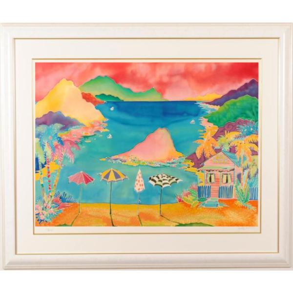 【発売日：2026年04月03日】画家名：ジェニファー・マークス作品名：サマータイム絵のサイズ：W90×H66cm額装サイズ：W114×H93cm版画の技法：シルクスクリーン納期：10日