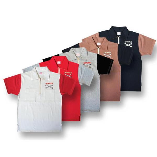 全国どこでも送料無料！！！【CUSHMAN】エンブロイドポロ（GRAVES）【クッシュマン】メンズ　レディース 半袖 コットン100%CUSHMAN-26211●日本製●綿100％▼▼▼詳細は商品説明をご覧ください。