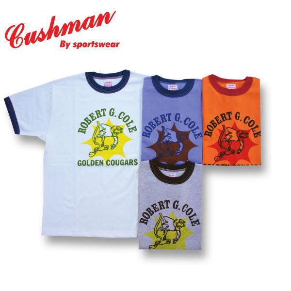 全国送料無料！代金引換手数料無料！！【CUSHMAN】 リンガーTee GOLDEN COUGARS【クッシュマン】メンズ レディース 半袖Tシャツ　綿CUSHMAN-26418●日本製●コットン100％▼▼▼詳細は商品情報をご確認ください。