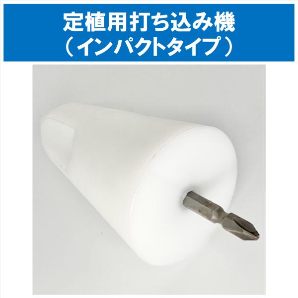 ★定植用打ち込み機（インパクトタイプ）で出来ること★・いちご苗の定植時に、本圃に穴を開ける作業をスムーズに出来るようになります。・カタツムリポットのサイズに合わせたスパイクなので、無駄のない穴あけができます。・インパクトドライバーに接続して...