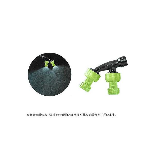 背負動噴等でも使用でき、扇形の空気を混入した約100°の霧はドリフトが少なく、狭いところでも自在にお使い頂けます。※散布幅はノズルからの距離が30cmでの数値です。