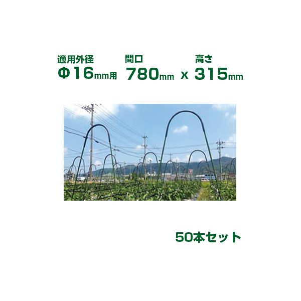 積水樹脂 セキスイ イボ竹用 アーチパイプ φ16用 50本 黒 ネット栽培用