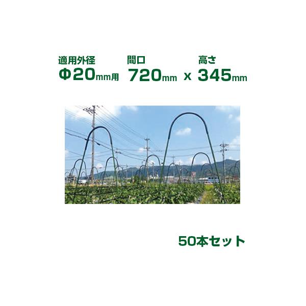 積水樹脂 セキスイ イボ竹用 アーチパイプ φ20用 50本 黒 ネット栽培用