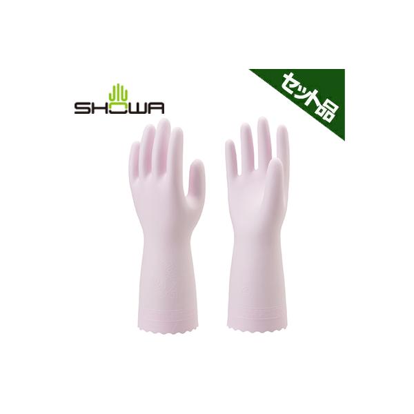 ショーワグローブ 手袋 ビニトップ薄手 M No.130 -MP ピンク x5セット