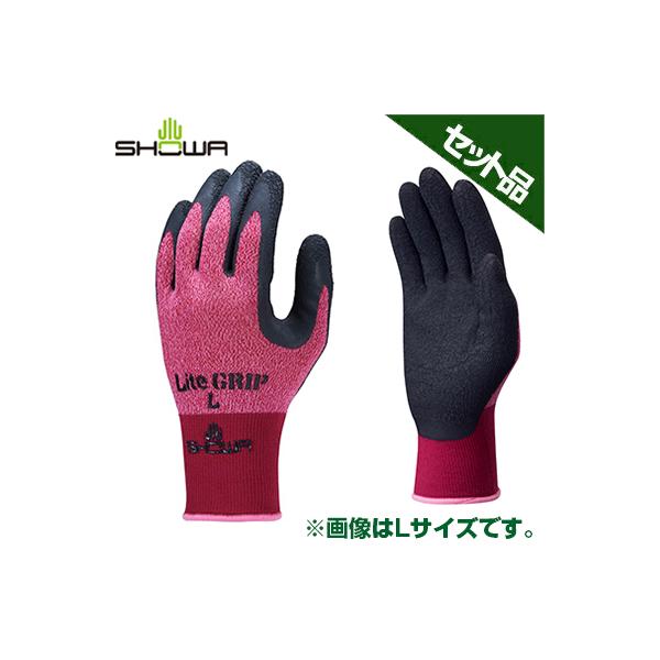 ショーワグローブ 手袋 ライトグリップ（タグ付） S No.341 -SR レッド x5セット