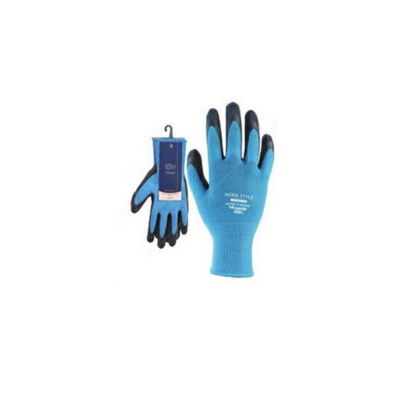 のらスタイル 13G天然ゴム背抜き手袋 ブルー L