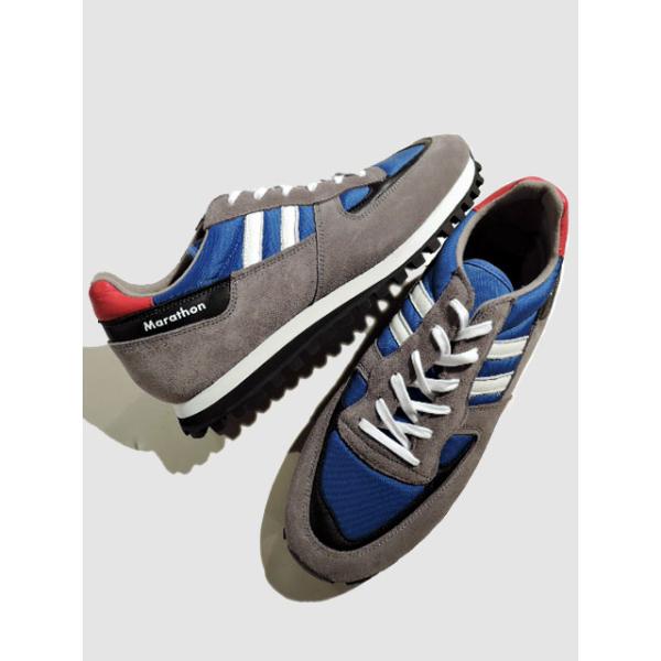 ZDAマラソンの新作をご紹介いたします。スウェードのグレーを基調に、ブルーとバックステーの挿し色レッドが絶妙にマッチした好配色。全体がポップ過ぎないように部分使いされたブラックが引き締め効果大!! 新しいのに何処かオールディーズな雰囲気漂う...