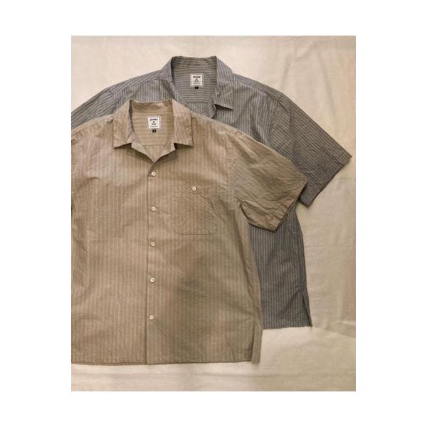 JAMES ＆ Co.,ジェームスアンドコー,JS1327,STRIPE Open Collar Shirt,ストライプ,半袖シャツ,STUDIO ORIBE,スタジオオリベ,　brand: JAMES &amp; CO.style: ST...