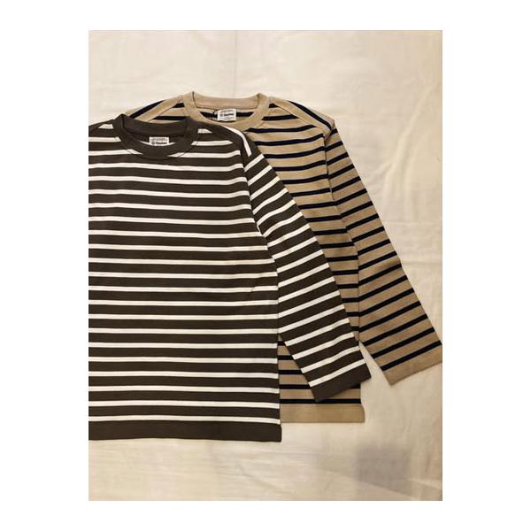 Yonetomi NEW BASIC (ヨネトミ/米冨繊維) 95-254-007 WAVE COTTON BASQUE KNIT CREWNECK　コットンボーダーニット　brand : Yonetomi NEW BASICstyle :...