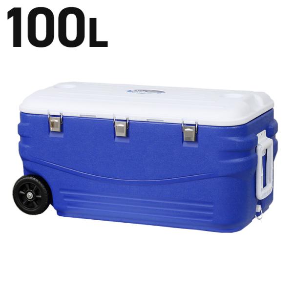 3層構造で冷たさをキープ！BBQやキャンプのほか、非常時にも活躍！特大サイズで大人数にぴったり！たくさん入れても移動しやすいホイール付き。両サイドのハンドルが車や台に載せるときの持ち上げに便利。溶けた保冷剤や結露で溜まった水も、水抜き栓で簡...