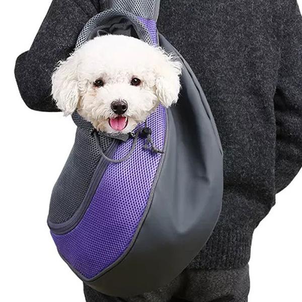 ペットと一緒に気軽におでかけ！ペット用スリングバッグＭサイズです。お散歩や動物病院、ペットサロンへ行く時など、様々なシーンで活躍するペットスリング。抱っこするように体に密着するので、飼い主もペットも安心。首輪ストラップと巾着式の出入り口で飛...