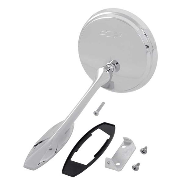 1965年-1966年 インパラ サイドミラー 左用 シボレー Impala カプリス ボウタイ ロゴミラー ドアミラー サイドビューミラー CHEVROLET MIRROR Lowrider ローライダー※取付金具・ガスケット付き※左（D...